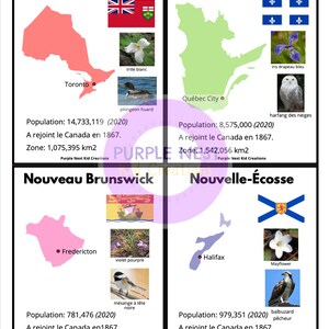 French Canadian Fact Worksheets, Flash Cards, Provinces, Territories ...