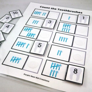 Count the Toothbrushes Printable Activity, Teeth, Community Helpers ...