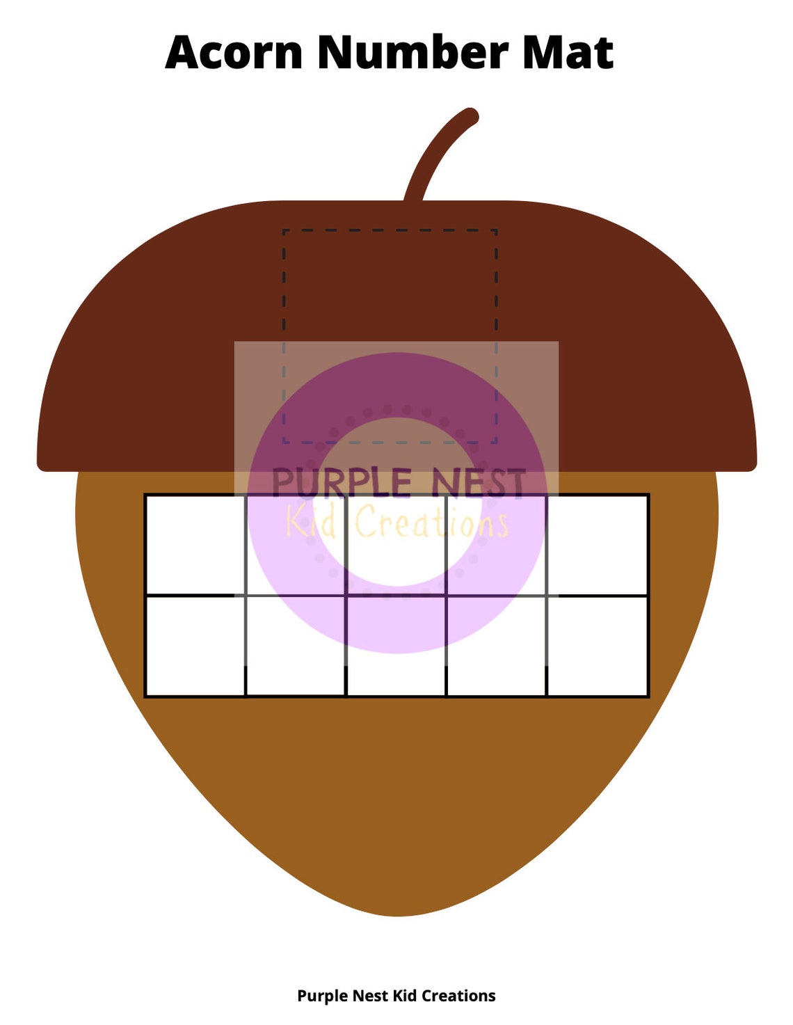 Acorn Printable Number Mat Playdough Mat Acorns Squirrels | Etsy