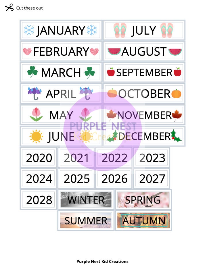 Perpetual Calendar Morning Binder Activity Sheet Digital - Etsy