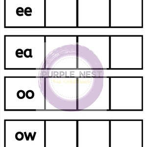 Vowel Digraphs Matching Worksheet, Phonics Game, Vowels, Educational ...