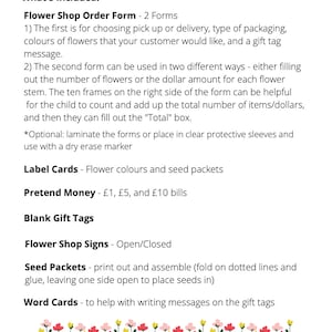 Flower Shop Pretend Play Activity Bundle: UK Currency (digital Download ...