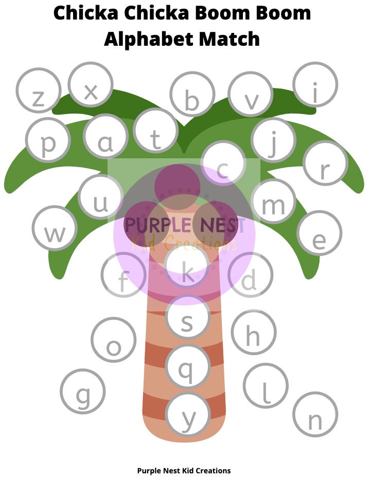 Chicka Chicka Boom Boom Alphabet Match Worksheet Alphabet - Etsy Canada
