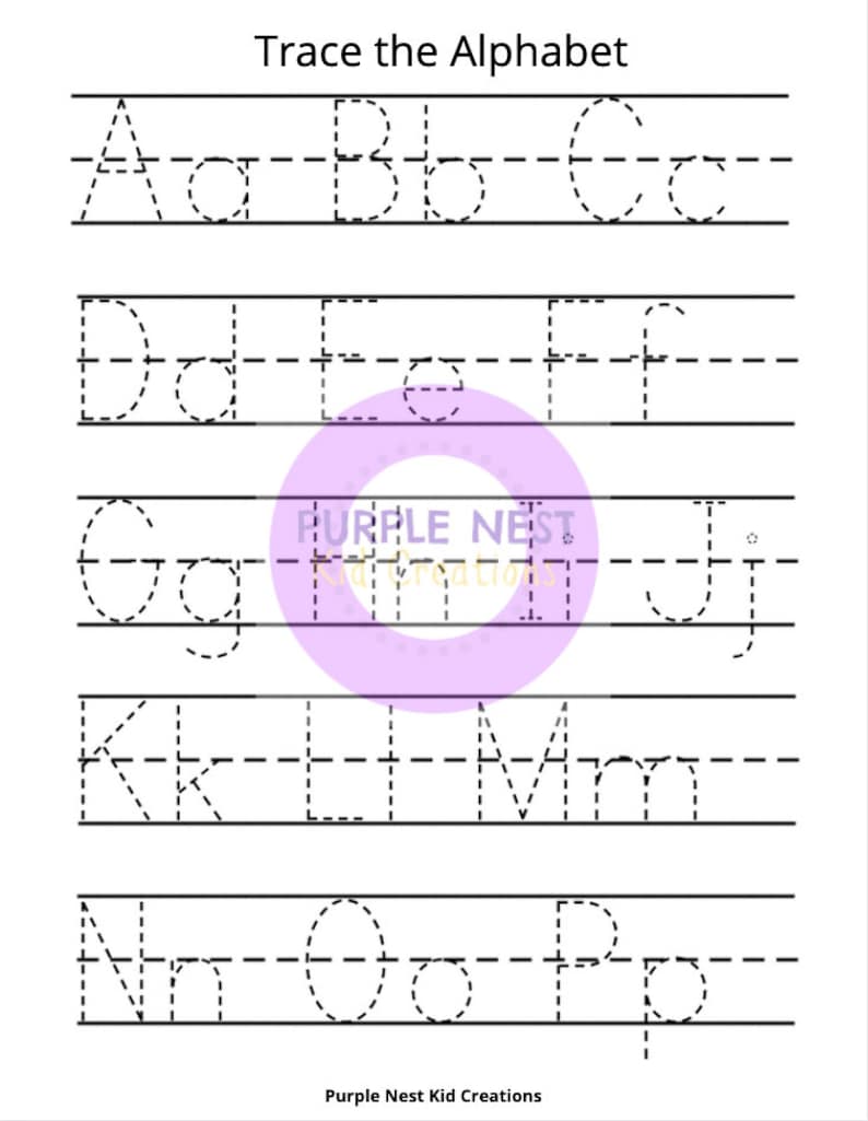 Trace the Alphabet Worksheet Letters Learn to Write - Etsy