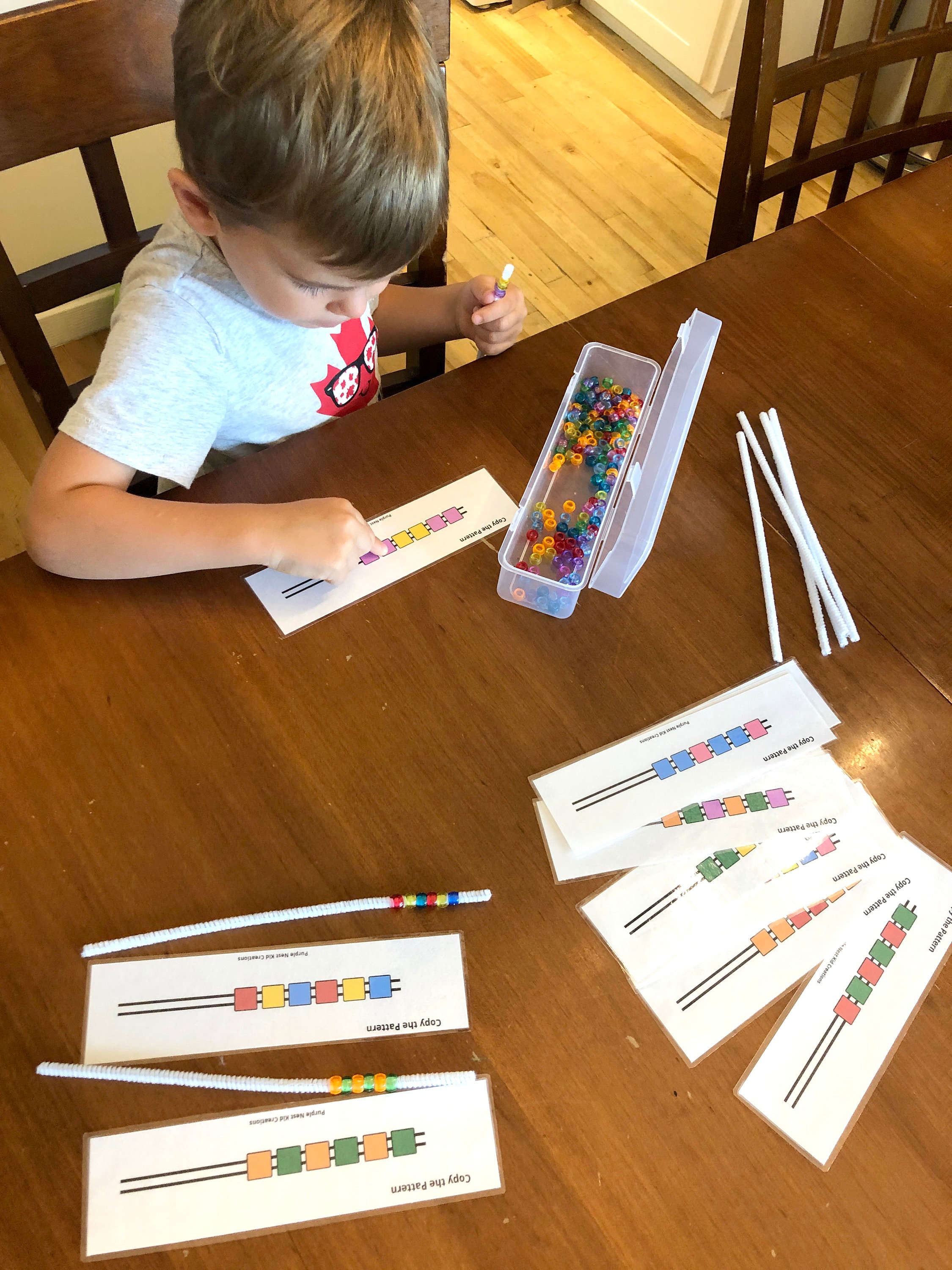 Bead Pattern Cards Printable Busy Bag Copy the Pattern - Etsy