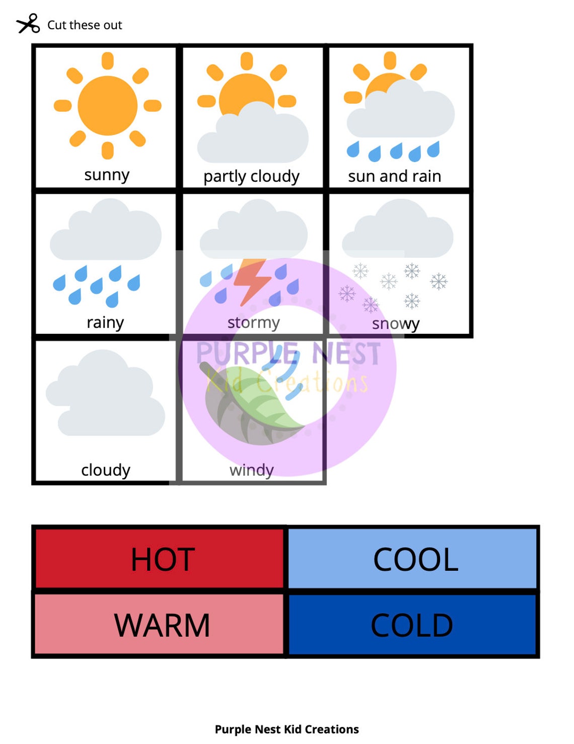 Weather Activity Sheet Morning Binder Activity Temperature | Etsy
