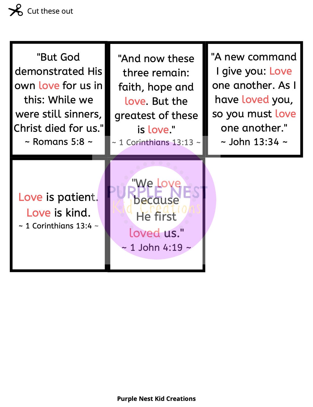 Valentine Scripture Cards: Religious Countdown Calendar (digital ...