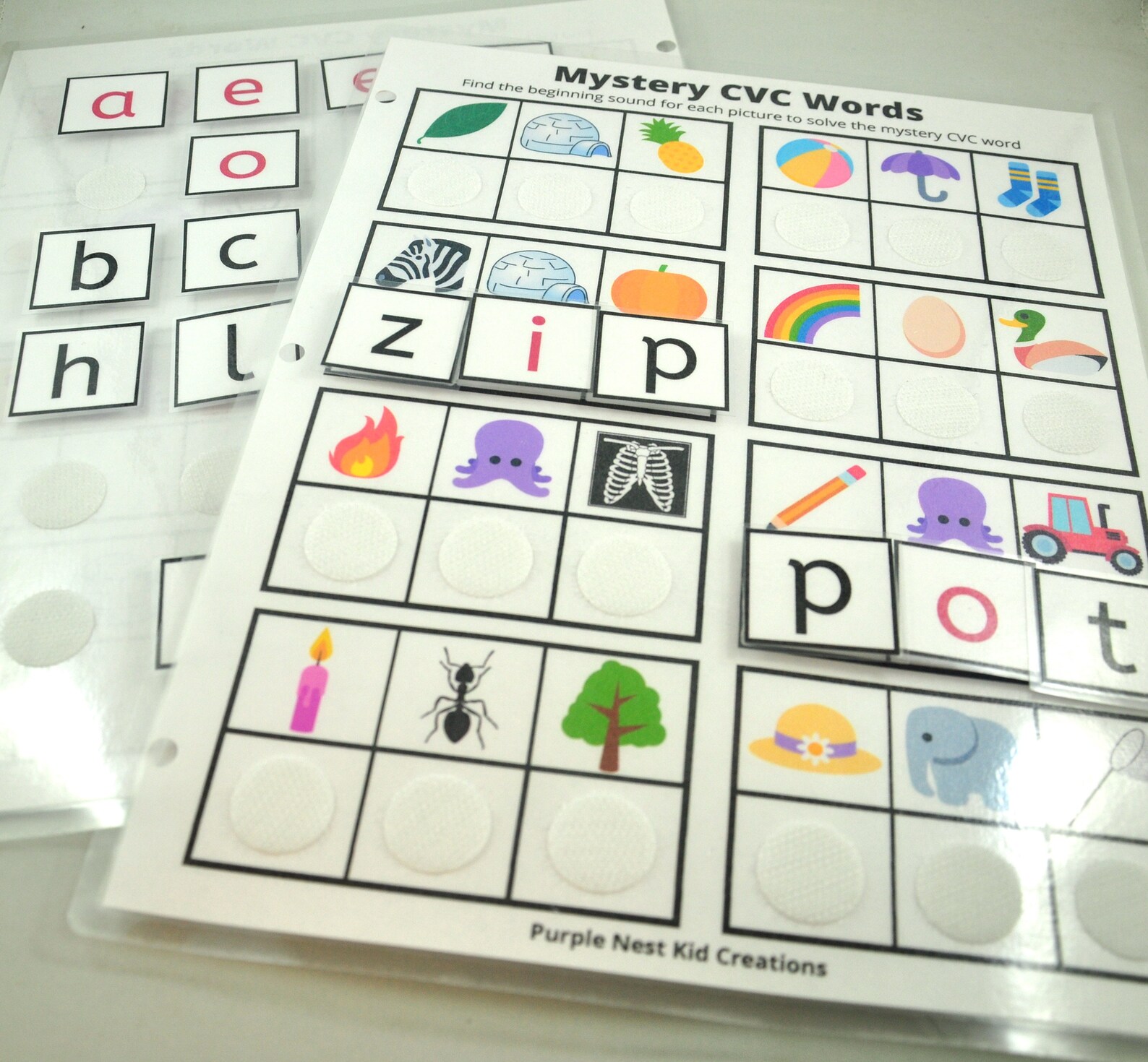Mystery CVC Words Worksheets Phonics Game Educational - Etsy