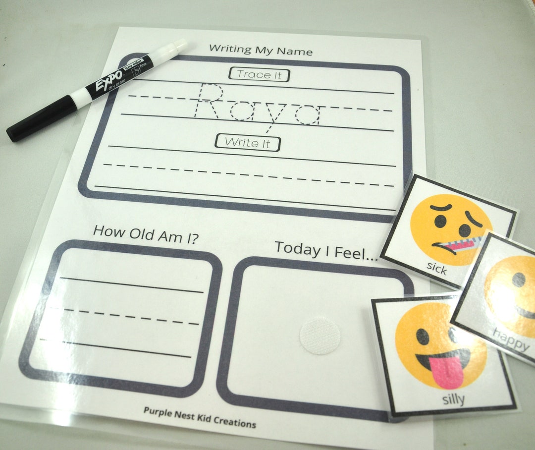 Personalized Write My Name Activity Sheet: Emotions Learning (digital ...