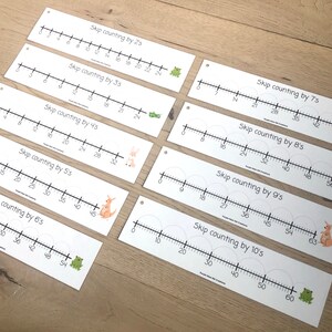 Skip Counting Printable Strips, Counting, Math Activity, Multiplication ...