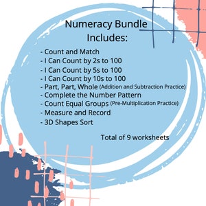 Numeracy Bundle, Digital Download, Numbers, Math, Counting, Adding ...