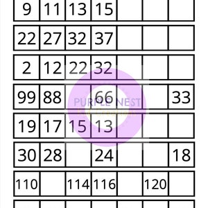 Complete the Number Pattern Worksheet, Digital Download, Finish the ...