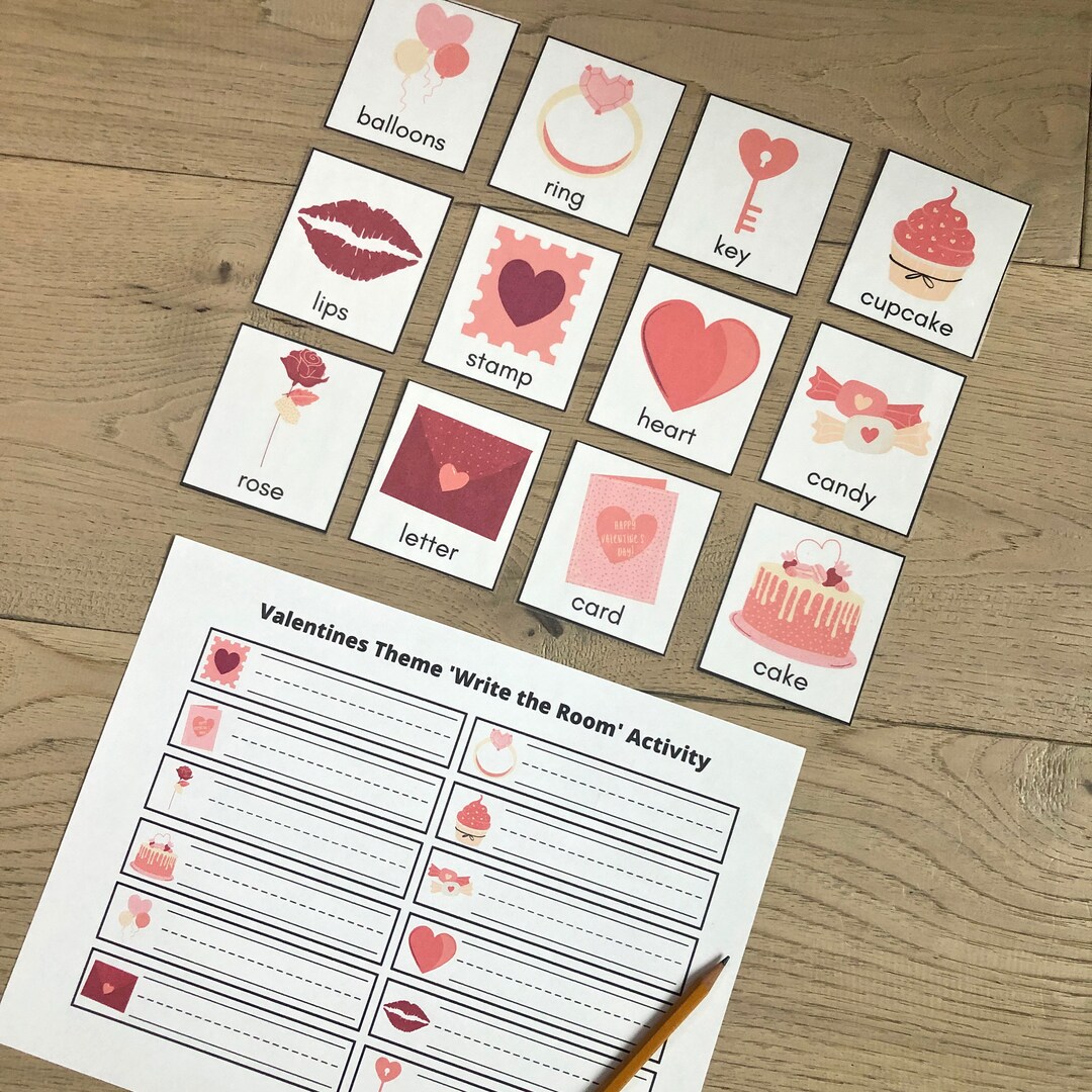 Valentine Write the Room Activity, Valentine's Day, Writing Practice ...