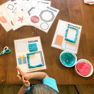Shape Playdough Mats: Preschool Printable Activity (PDF Download) - Etsy