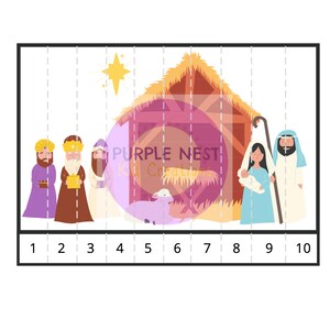 Nativity Counting Puzzle Worksheet: Christmas Printable (PDF) - Etsy