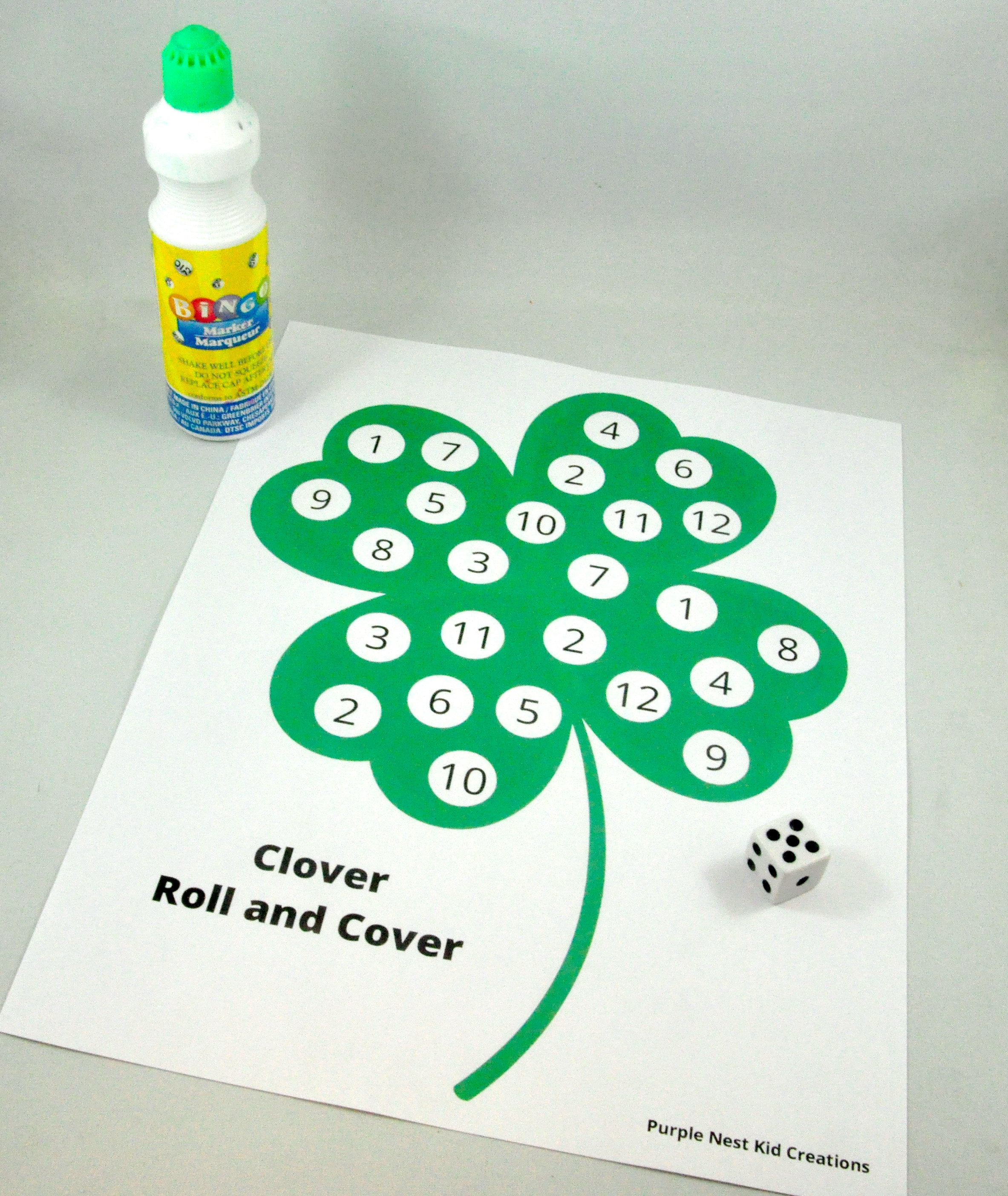 Clover Roll and Cover Worksheet: St. Patrick's Day Math (digital ...