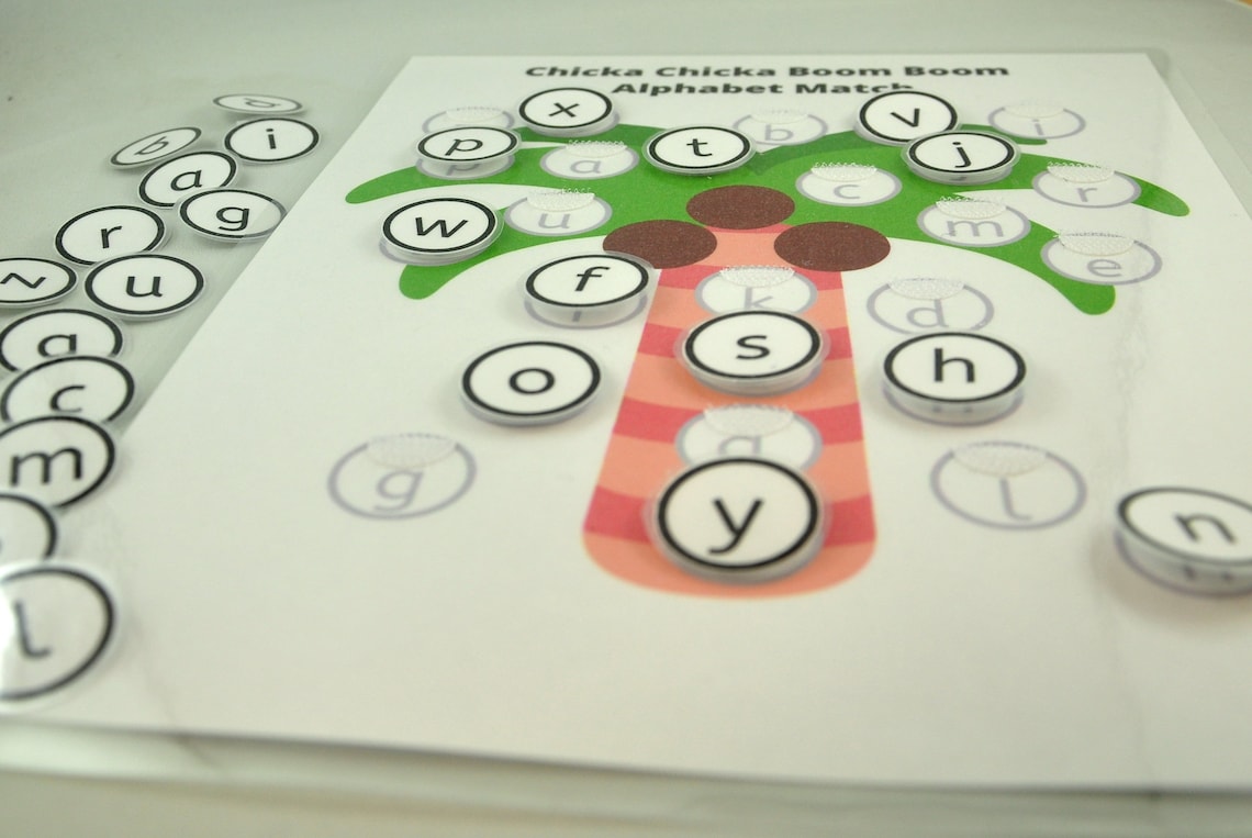 Chicka Chicka Boom Boom Alphabet Match Worksheet Alphabet | Etsy
