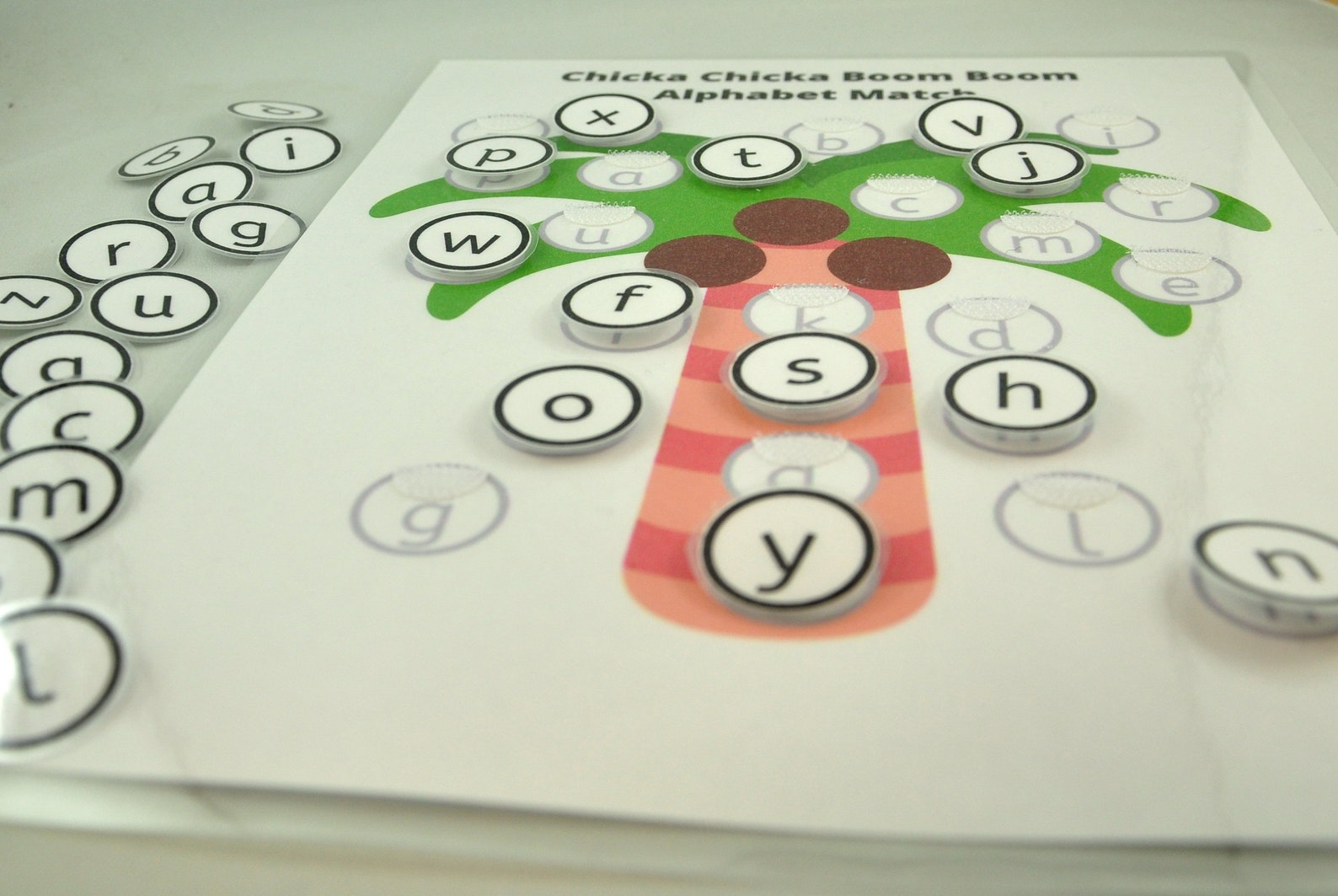 Chicka Chicka Boom Boom Alphabet Match Worksheet Alphabet | Etsy