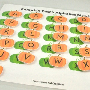 Pumpkin Patch Alphabet Match Worksheet, Fall Alphabet Matching Game ...