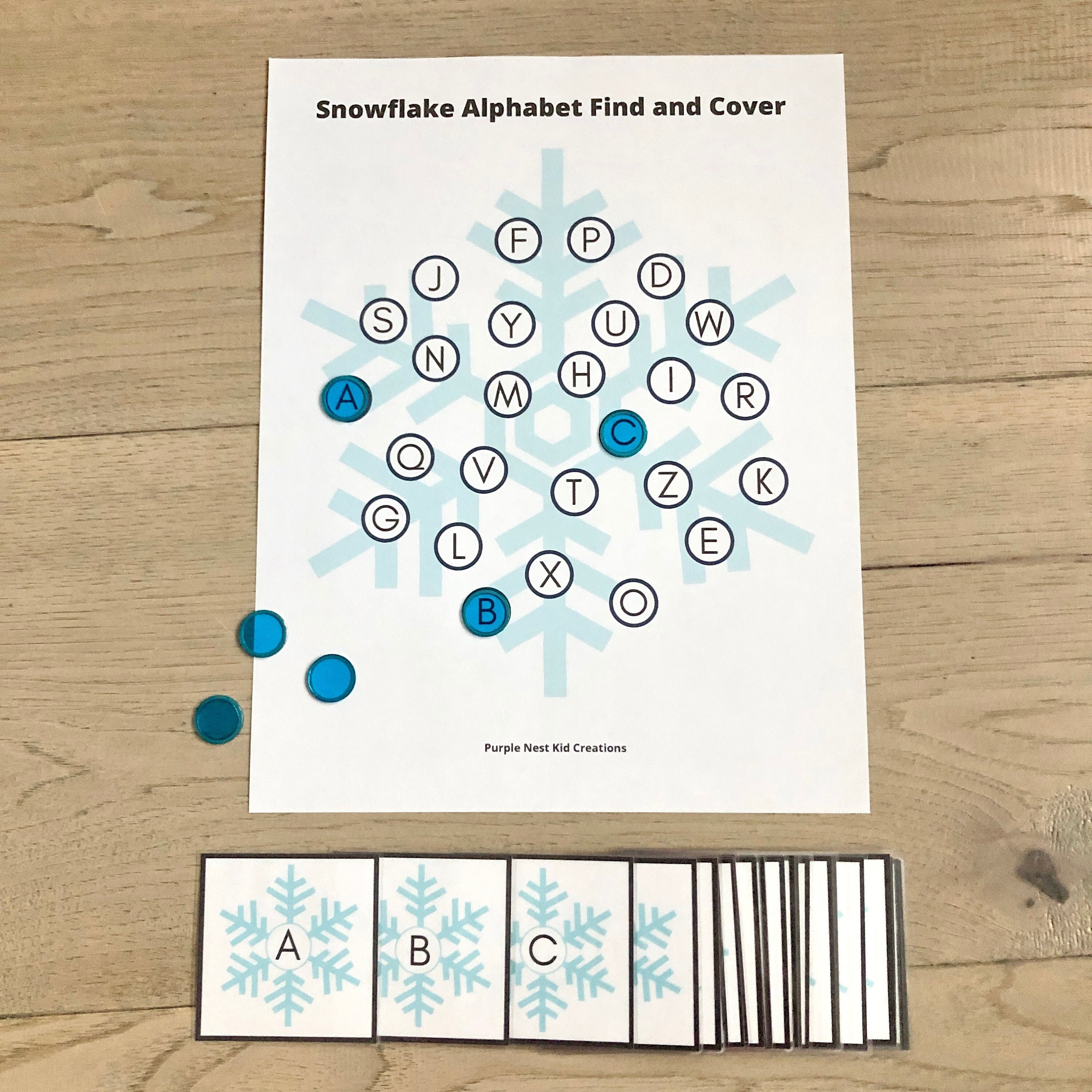 Snowflake Alphabet Find and Cover Activity Letters A to Z - Etsy