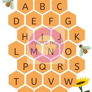 Honeycomb Alphabet Matching Worksheet: Lowercase to Uppercase (digital ...
