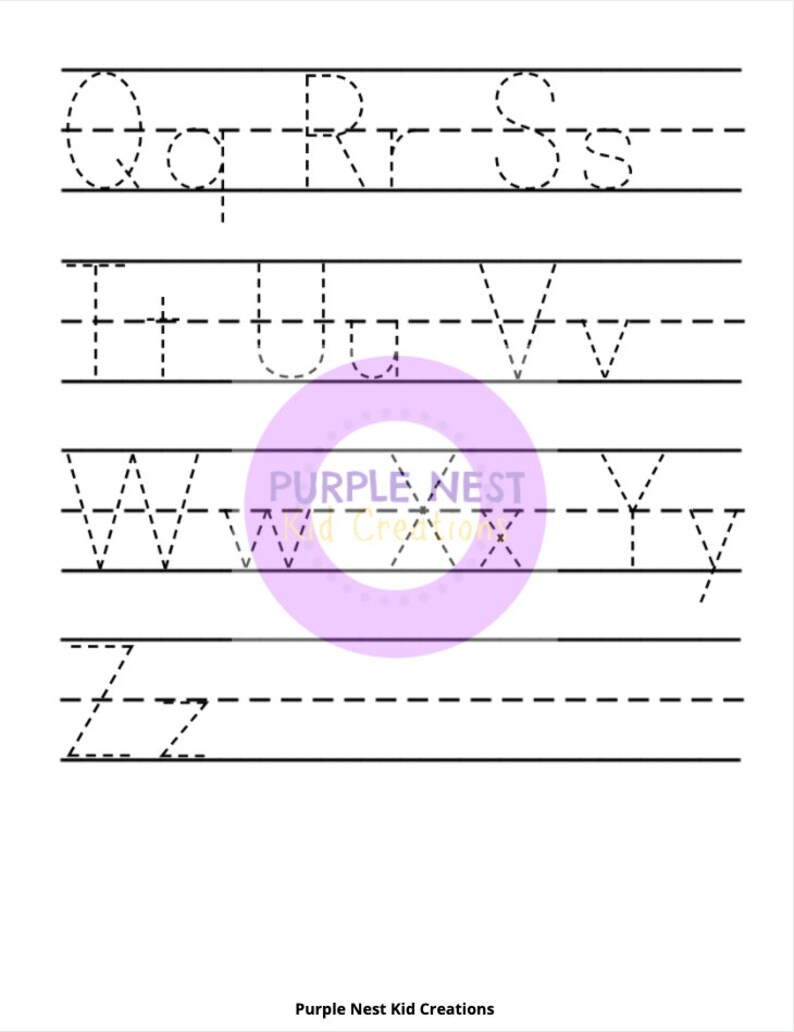 Trace the Alphabet Worksheet Letters Learn to Write - Etsy