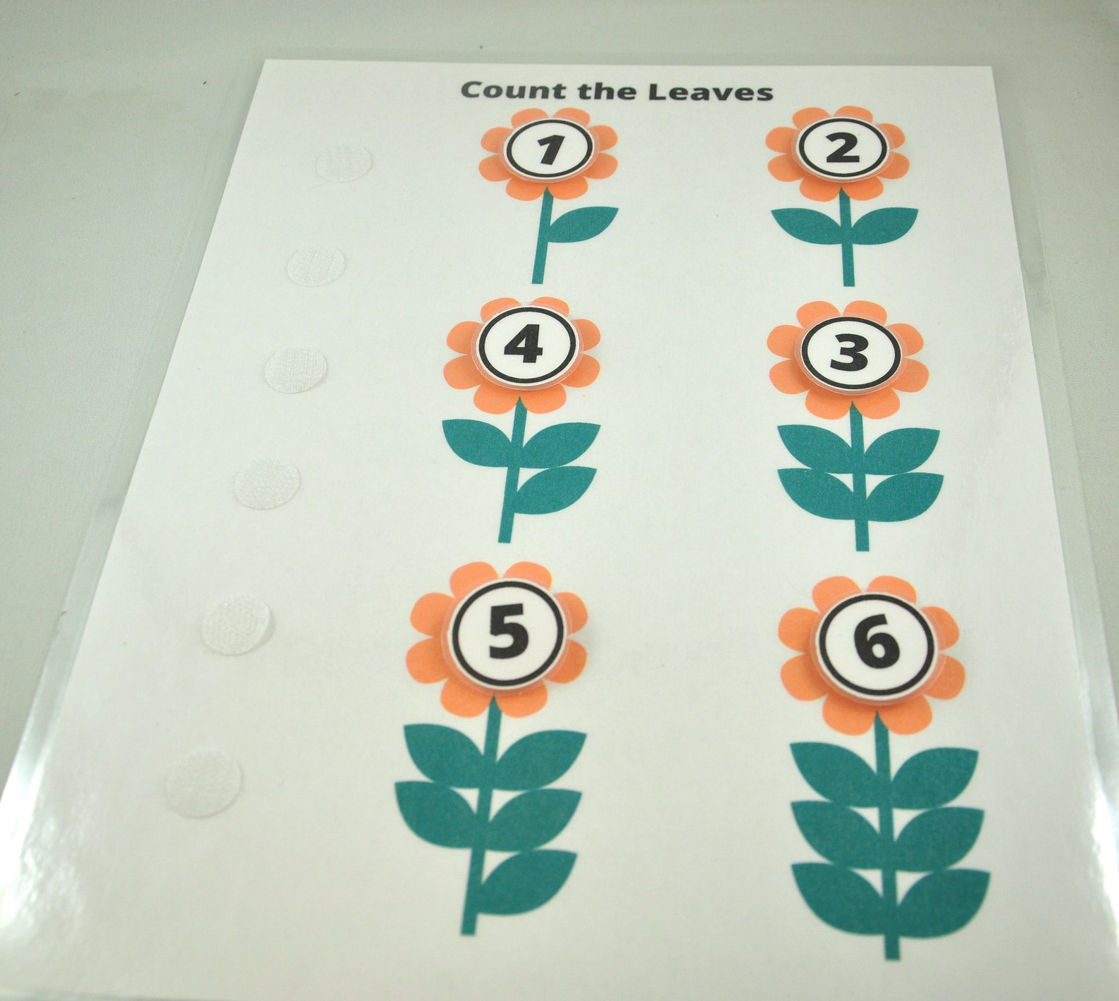 Count the Leaves Worksheet Counting Game Educational | Etsy
