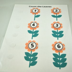 Count the Leaves Worksheet, Counting Game, Educational Preschool ...