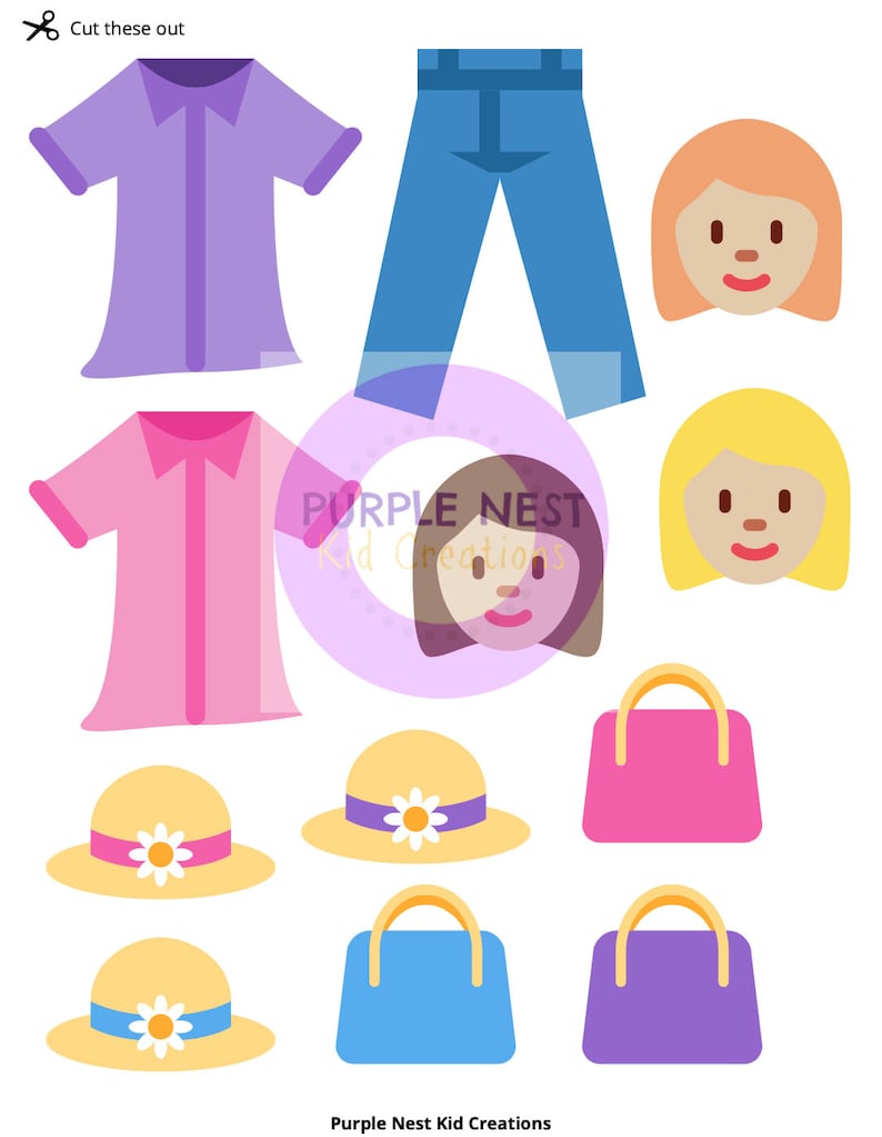 Dress up Girl Activity Worksheet: Preschool Learning Binder (digital ...