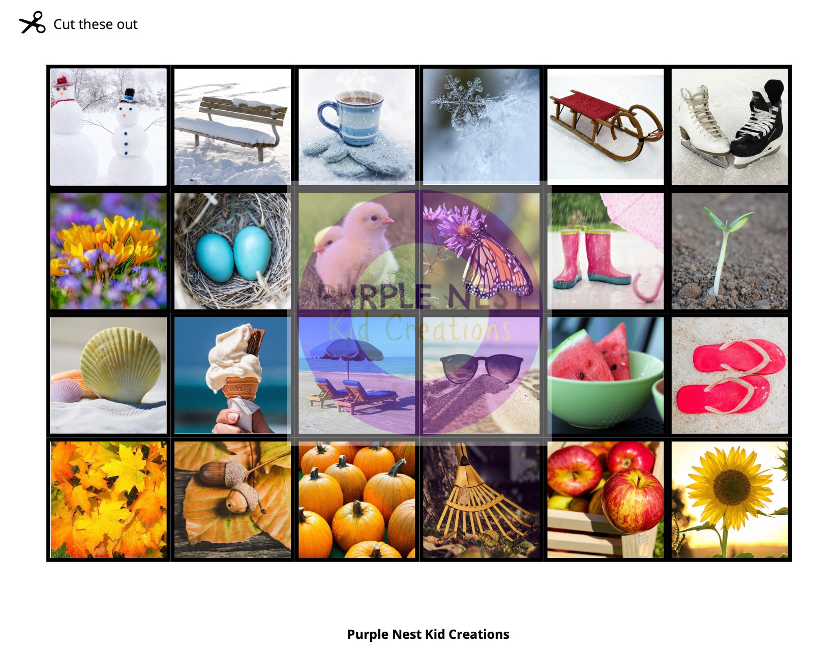 Seasons Sorting Mats Sort by Season Sorting Activity Fall - Etsy