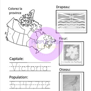 French Canadian Fact Worksheets, Flash Cards, Provinces, Territories ...