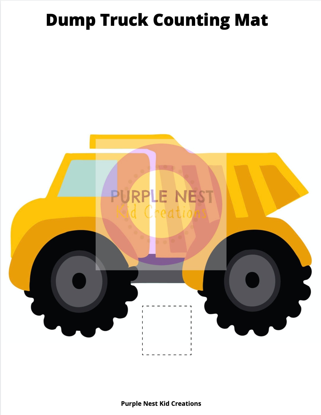 Dump Truck Counting Mat: Preschool Printable Activity (digital Download ...