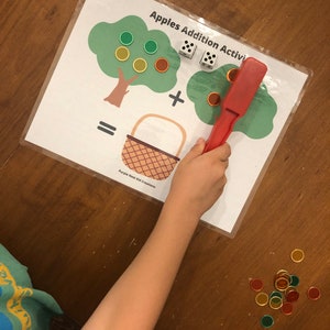 Apples Addition Activity, Fall Activity, Autumn Activity, Playdough ...