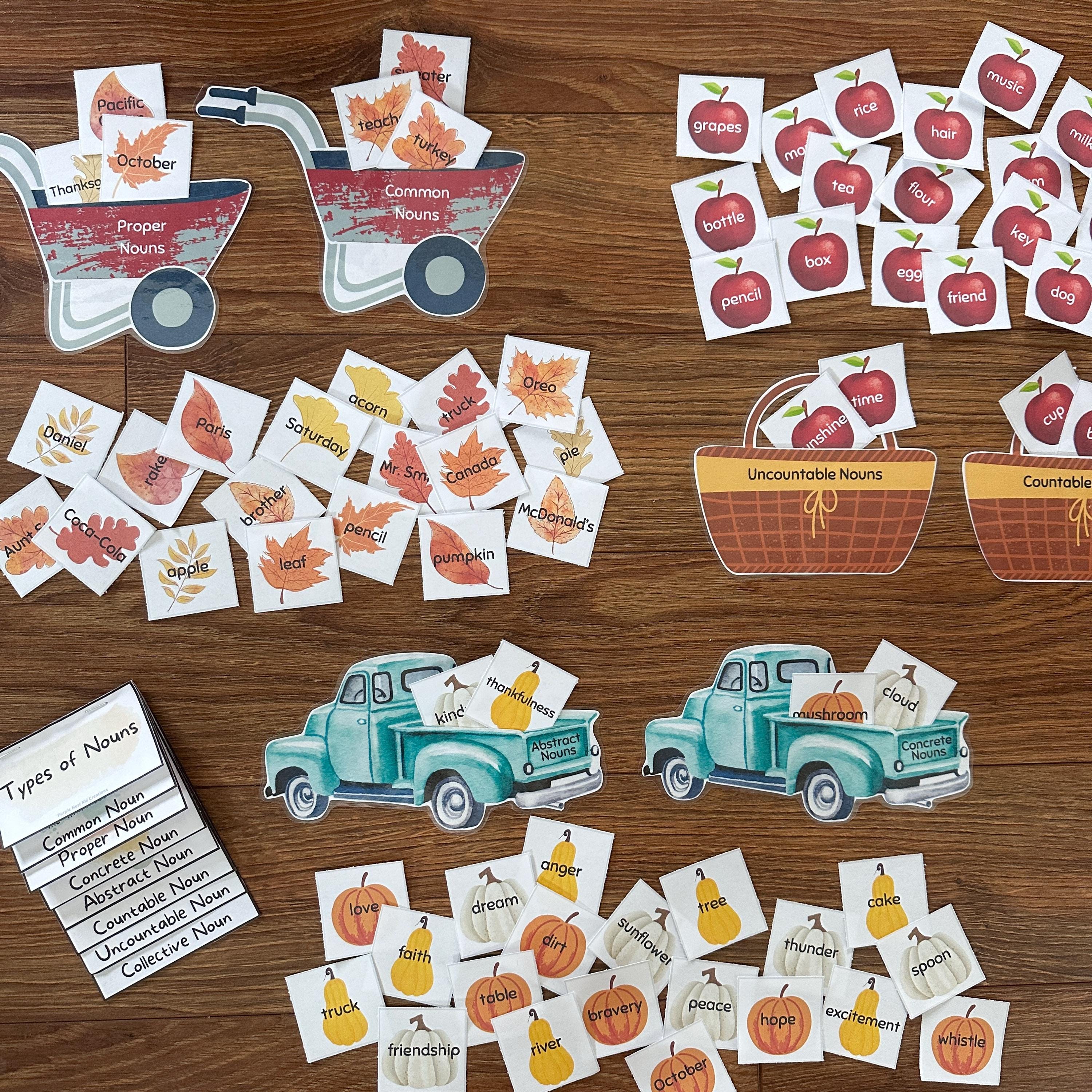 Fall Noun Sorting Activity: Grammar Printable (digital Download) - Etsy