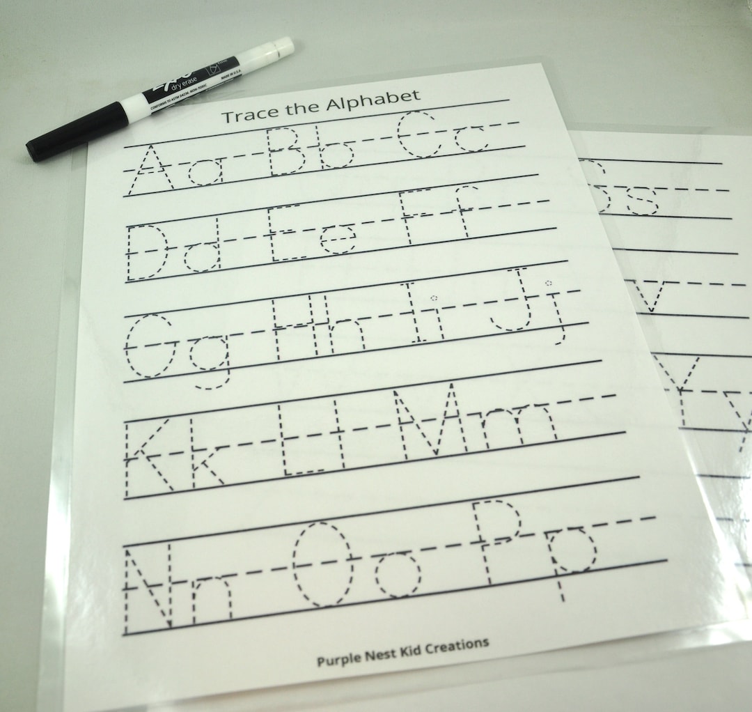 Trace the Alphabet Worksheet, Letters, Learn to Write, Educational ...