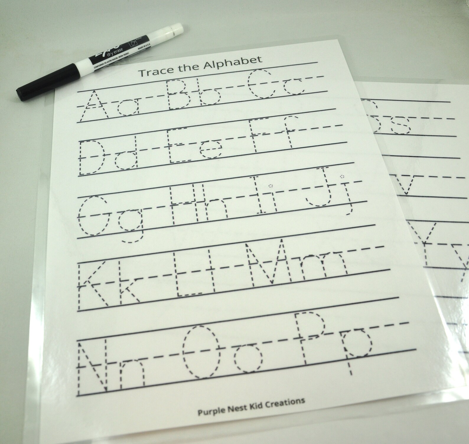 Trace the Alphabet Worksheet Letters Learn to Write | Etsy