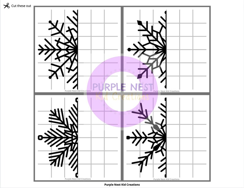 Snowflake Symmetry Printable Activity, Shapes, Snow, Winter, Snowflakes ...