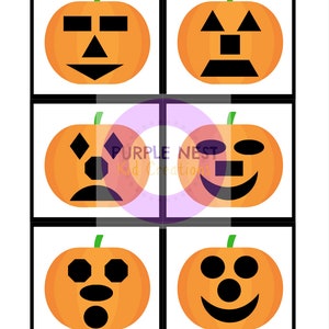 Jack-o-lantern Shapes Activity: Printable Halloween Preschool Game (PDF ...