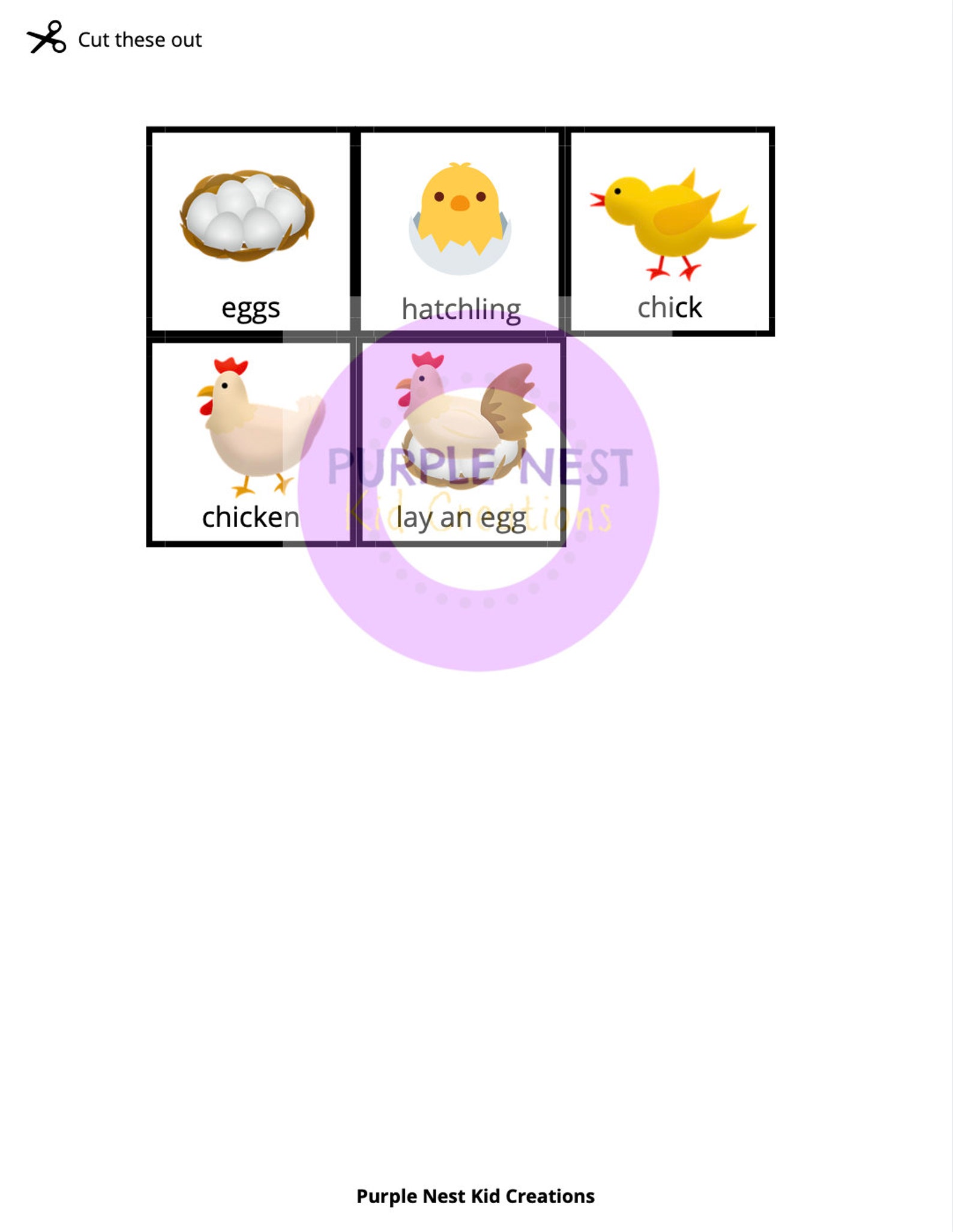 Life Cycle of a Chicken Worksheet Chicken Life Cycle Farm - Etsy