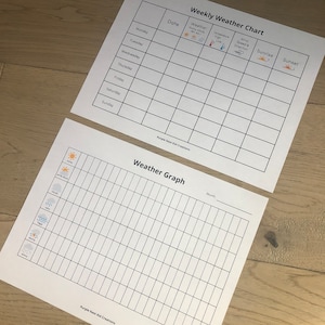 Weather Charts: Monthly & Weekly Graphing Worksheets (digital Download ...