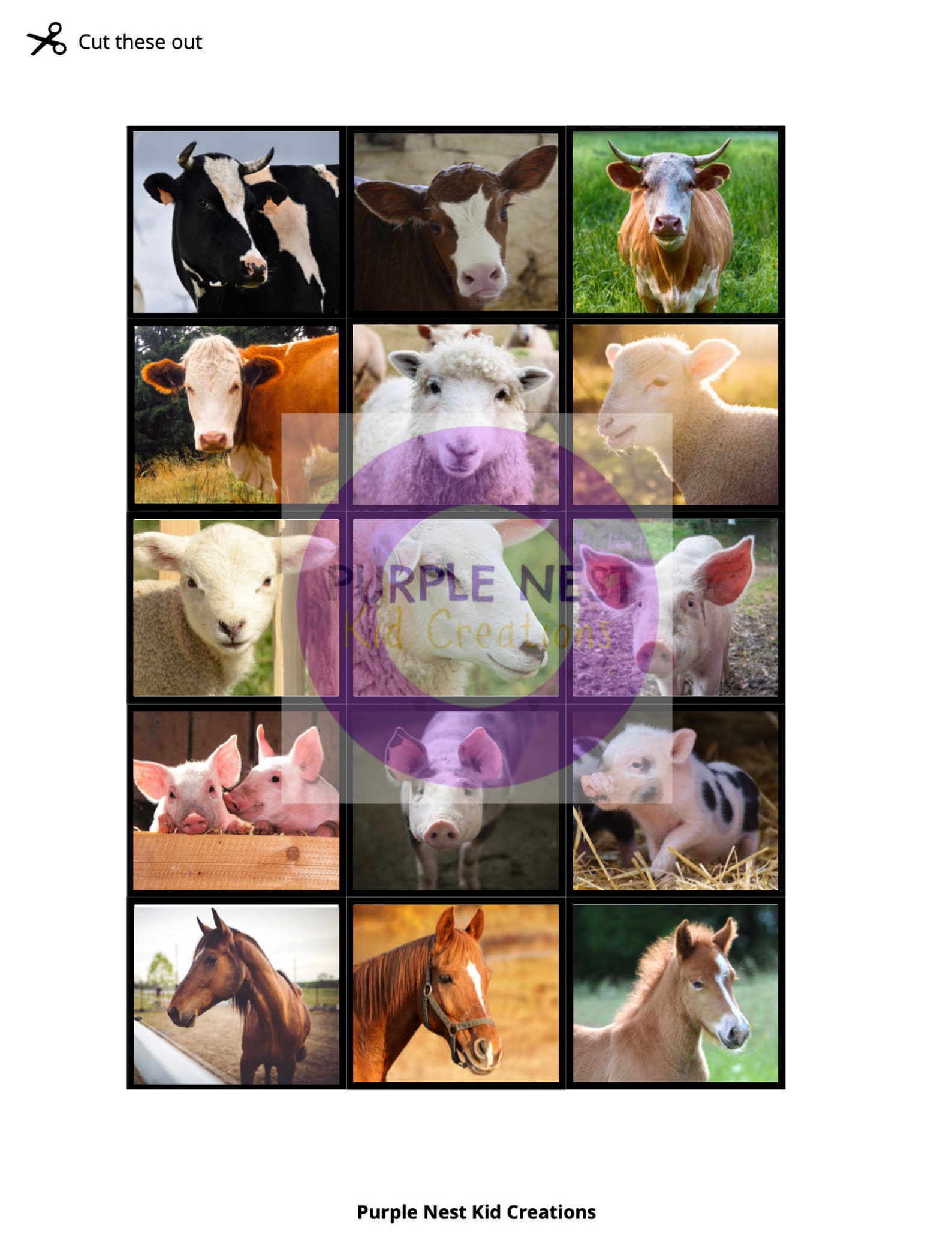 Farm Animal Sort Worksheet Farm Animals Sorting Game - Etsy