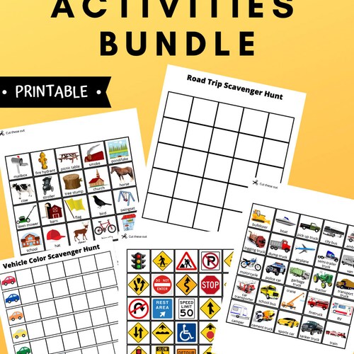 Road Trip Printable Activities Bundle for Kids Digital - Etsy