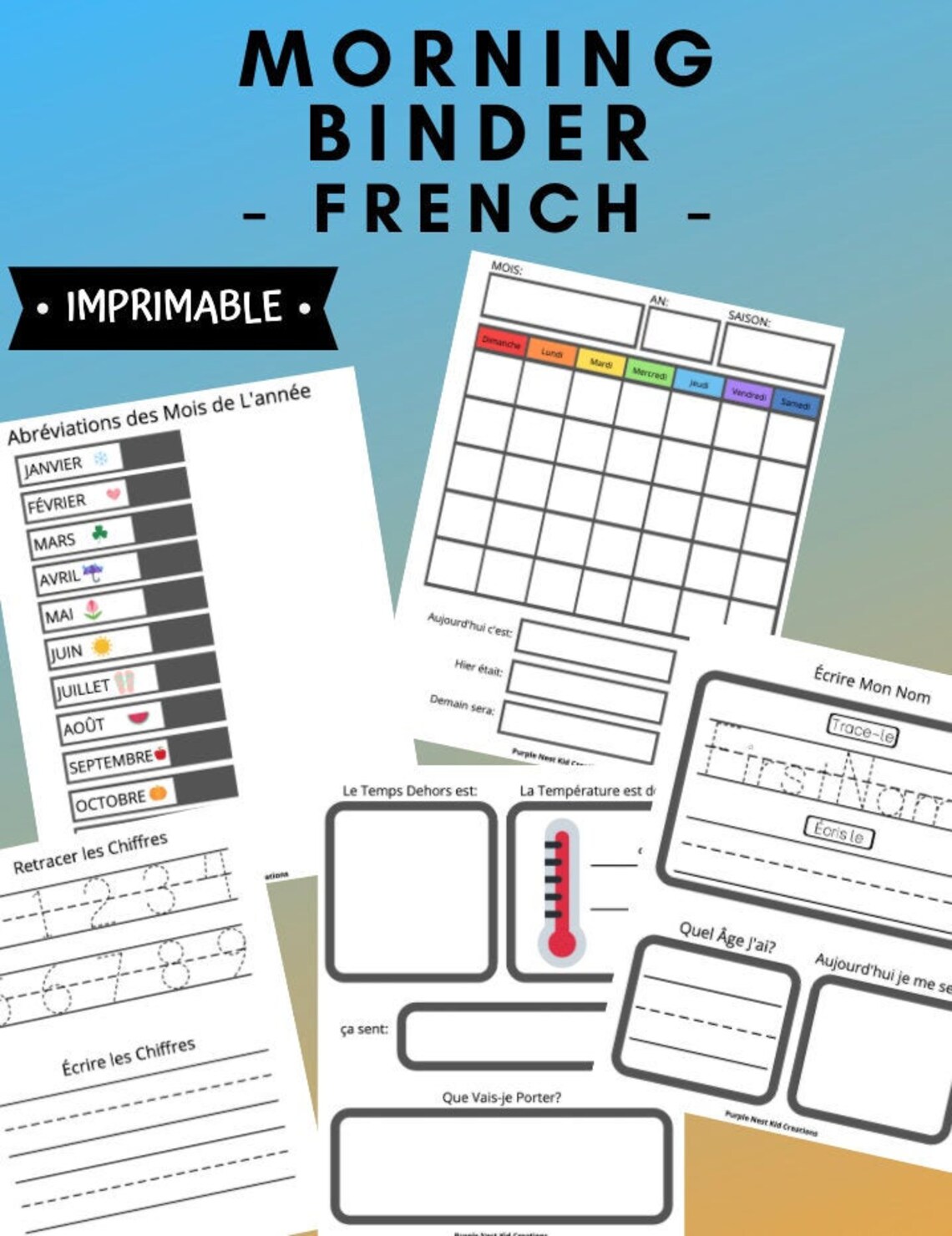 French Morning Binder Digital Download Busy Book Printable | Etsy