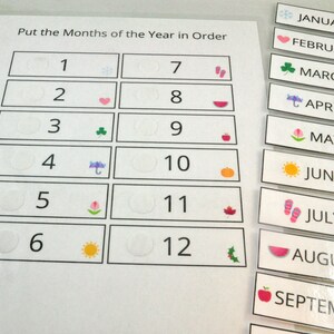 Months of the Year Printable, Calendar Time, Morning Binder Activity ...