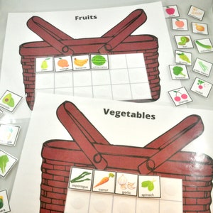 Fruits and Vegetables Printable Bundle, Sorting, Phonics, Beginning ...