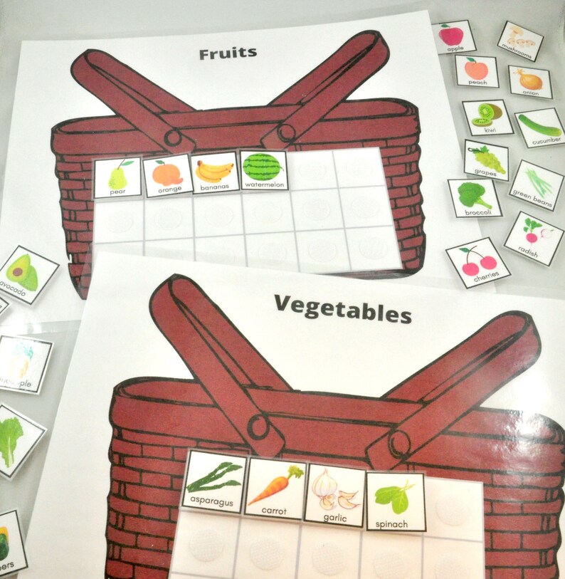 Fruits and Vegetables Printable Bundle Sorting Phonics - Etsy