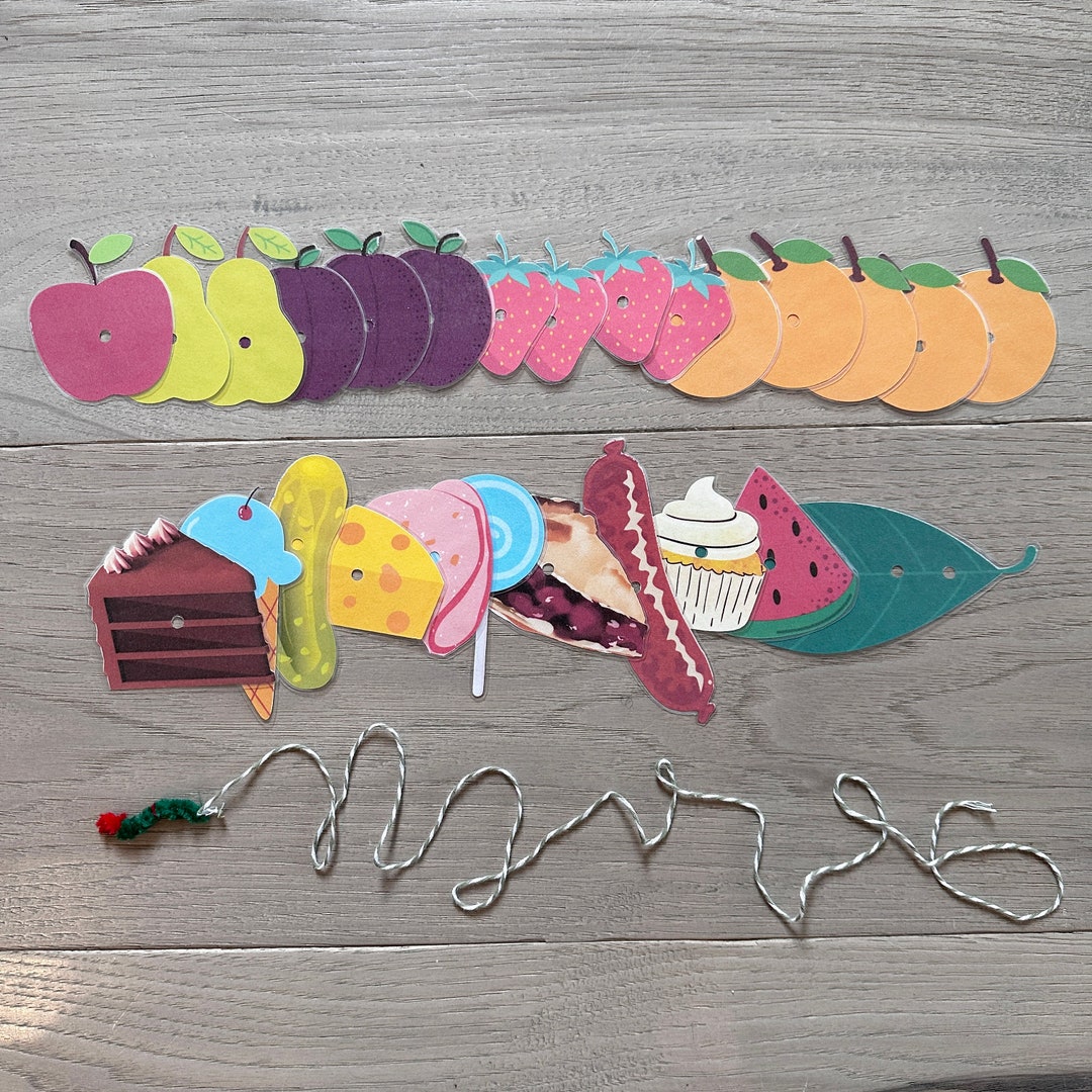 Caterpillar Lacing Activity, Fine Motor Practice, Threading Activity ...