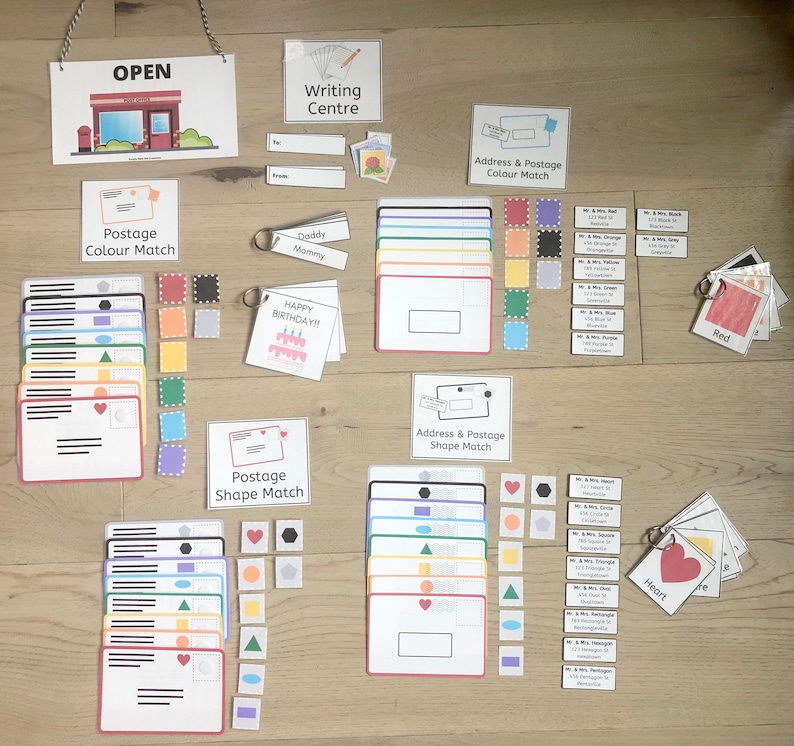 Post Office Activity Bundle Postage Color and Shape Match | Etsy