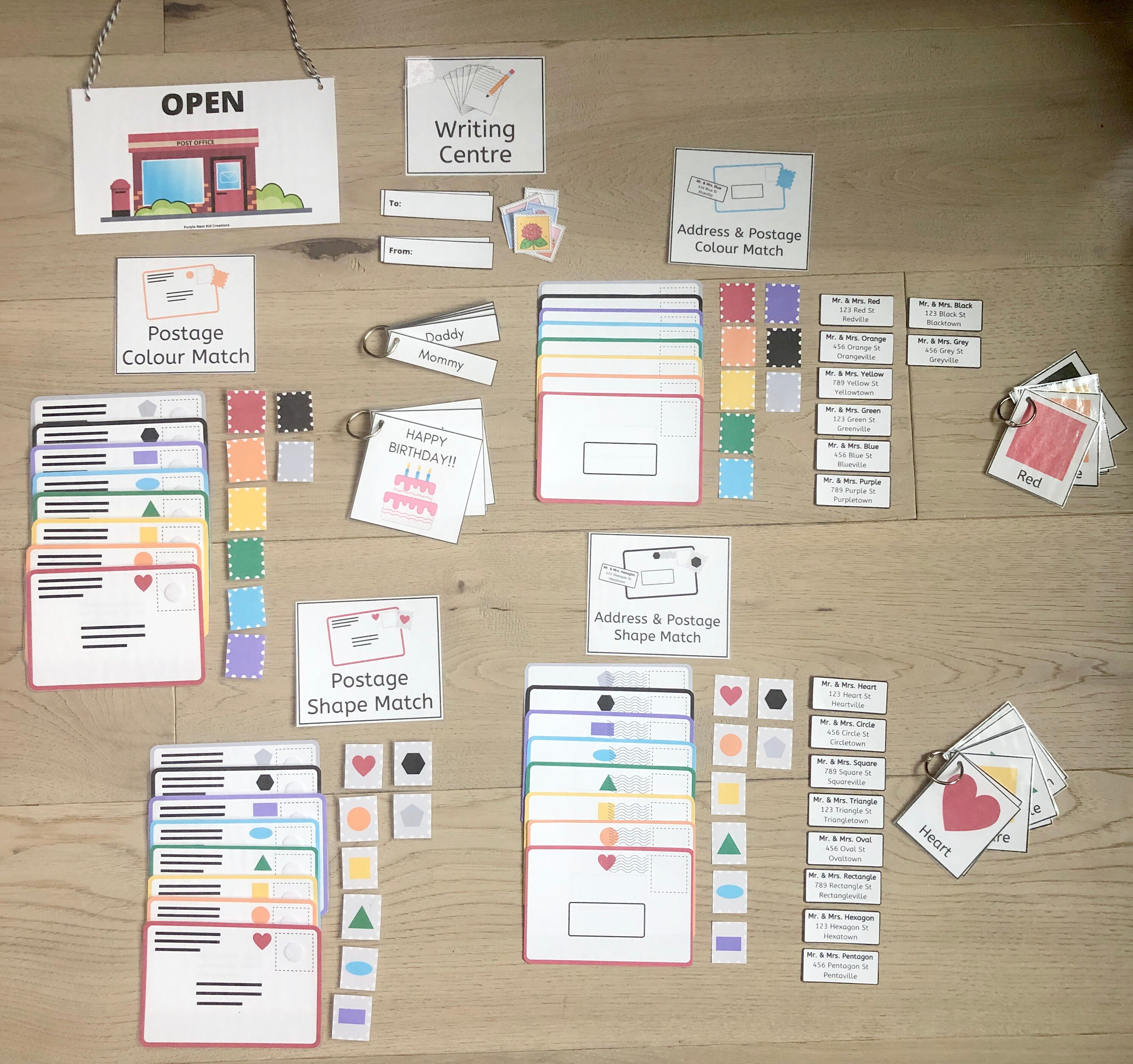 Post Office Activity Bundle Postage Color and Shape Match | Etsy