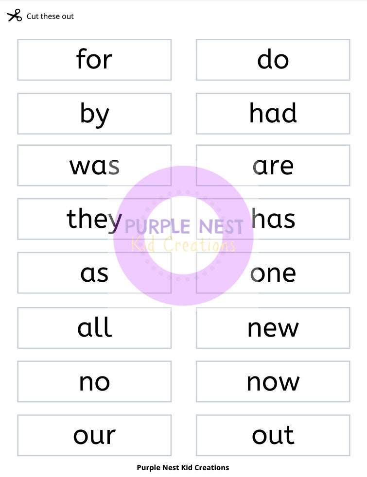 Sight Word Practice Worksheet Printable Spelling Game Learn | Etsy Canada